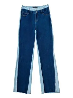CIRCULAR PATH Loose Denim Wide Leg Pants - Midnight -ice - Tall Blue