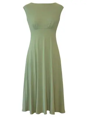 ALIE STREET LONDON Luna Midi Dress With Pockets In Pistachio - Green