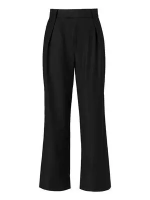 LITA COUTURE Wide Leg Wool Trousers - Black