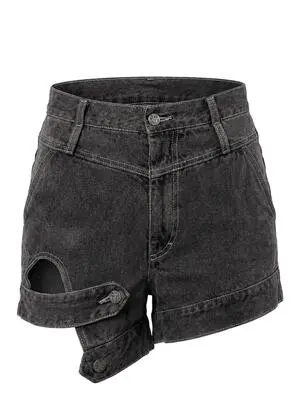 GAO REPUBLIC Shorts High-rise Side Cut-out Denim Gray