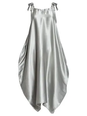 BIANCA POPP Semi-balloon Dress With Ribbon Ties - Silver