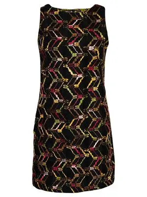 JENNAFER GRACE Penelope Mini Dress In Berry Boucle - Black