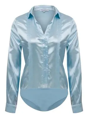MAAN ISTANBUL Shirt With Bodysuit Summer Wine - Blue