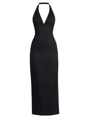 ICON LEVA Isla Cotton Halter Corset Dress - Black