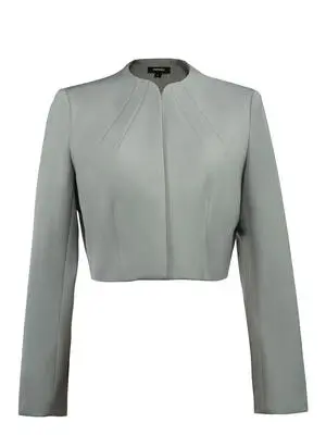 SMART AND JOY Crop Bolero Minimalist Blazer - Grey