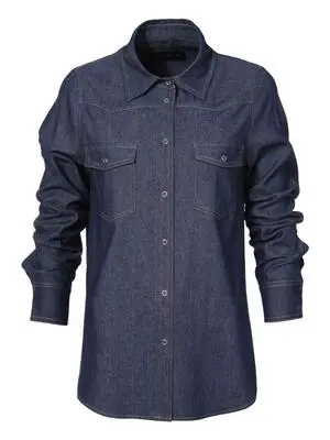 AGGI BY HALEWSKI Enid Denim Shirt - Blue