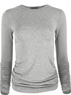 OFF GRID Anapai Marl Bamboo Sleeved Top - Grey