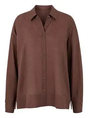Adrift Clothing Raya Boxy Shirt In Chocolate - Brown