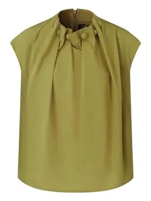 SMART AND JOY Blouse Ample À Manches Bouffantes En Coton Vert - Green