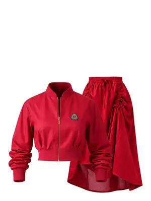 FREAK VAULT Neutrals Garnet Ruched Set - Red