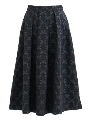 LOUCHE Belita Bow Jacquard Midi Skirt - Black