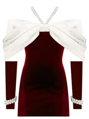 NUR KARAATA Lady Of Thrones Mini Dress - Red