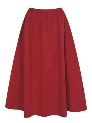 MISS CIRCLE NEW YORK Ursel Gathered A-line Midi Skirt - Red
