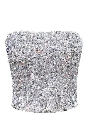 RIVIERA SOIRÉE Poppy Sequins Strapless Top