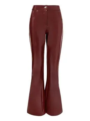 SARAH REGENSBURGER Cactus Fibre Flared Trousers - Red