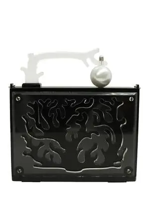 GISSA BICALHO Acrylic Handmade Bag Clutch Coral Branch - Black