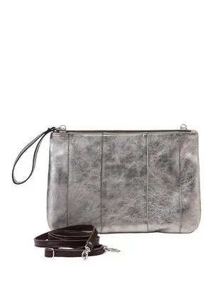 JUAN-JO Leather Clutch Glam - Silver