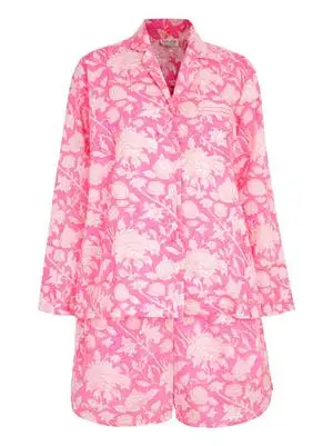 NOLOGO-CHIC Hand Printed Shorts Pj's Hibiscus - Pink