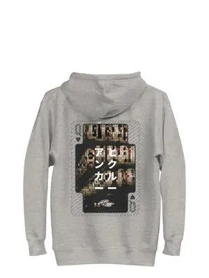 ANCHOR & CREW Heather One Japan Gurafiku Cotton Blend Hoodie - Grey
