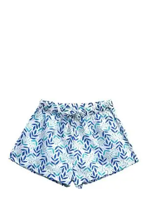 LIME TREE DESIGN Leaf & Bud Sleep Shorts In Turquoise & Blue