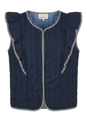 NOOKI DESIGN Aster Padded Frill Gilet - Dark Navy Blue