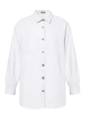 AMY LYNN Cole Glitter Oversized Shirt - Grey