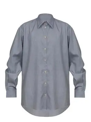 VAN BRUSSEL Lennon Collared Shirt In Stripe - Grey