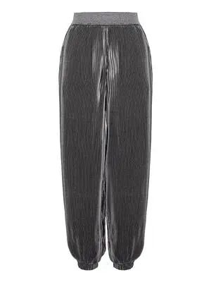 SILVIA SERBAN Pleated Voile Harem Trousers - Silver