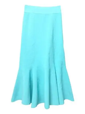ARTO. Be Blossom Flared Maxi Knitted Skirt - Blue
