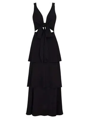 POLKO Sia Convertible Tiered Dress Black