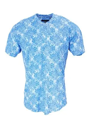 LORDS OF HARLECH Maze Paisley Wave Shirt - Blue