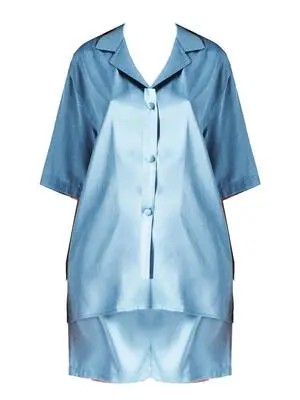 NOBLESSE OBLIGE Soft Revere Collar Sleep Shirt - Blue