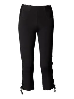 LOVE AND NOSTALGIA Sarah Lace Up Capri Legging - Black