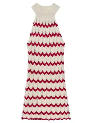 THISISU COLLECTION Bellina Zigzag Knit Maxi Dress - Red