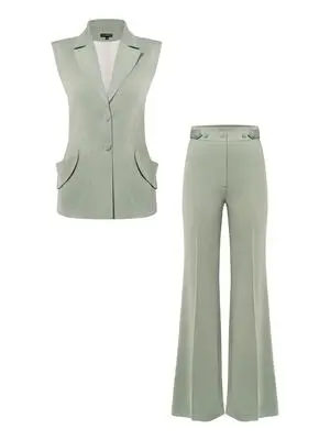 TIA DORRAINE Tailored Fit Suiting Vest & Trousers Set - Light