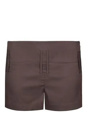 ANEMOIA Sable Poplin Micro Shorts - Brown