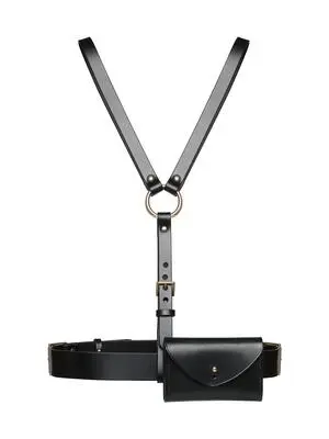 HAUTE CUIR Prestige Leather Harness Bag - Black