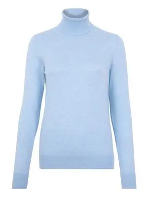 PAUL JAMES KNITWEAR Ultra Fine Cotton Roll Neck Long Sleeve Jumper - Silver