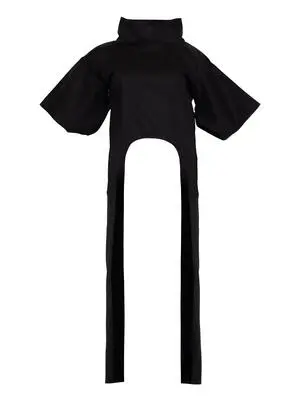 BIANCA POPP Long Sides Top In Cotton - Black