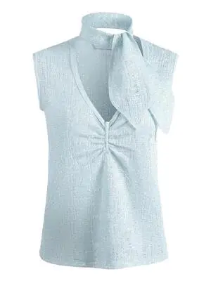 RIVERPEACE.CO Light Textured Knit Tank Top - Blue