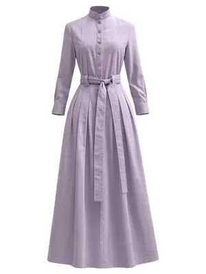 BEIRA Marina Dress Long Pleated Shirt Dress In Lilac - Purple
