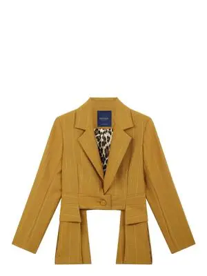 AMANDA THOMPSON COUTURE Andy Suit Jacket / Mustard Pinstripe - Yellow