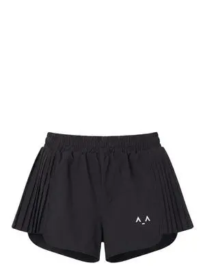 ALTRA VOLTA Pleated Active Shorts With Elastic Waist - Black