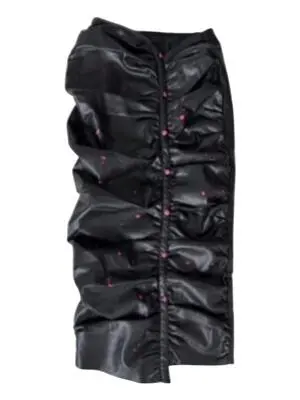 CIRCULAR PATH X Wren + Glory Ruched Vegan Leather Skirt - Black