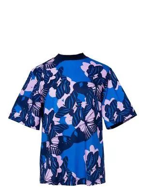 EMMA WALLACE Nymphali Printed High Neck T-shirt - Blue