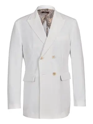 DAVID WEJ Ashford Relaxed Double-breasted Blazer - White