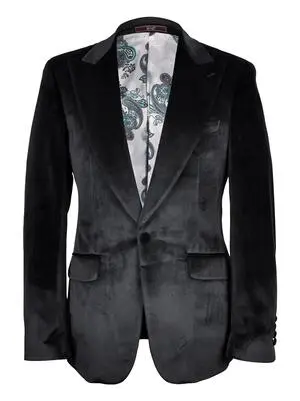 DAVID WEJ Maison Velvet Blazer - Black