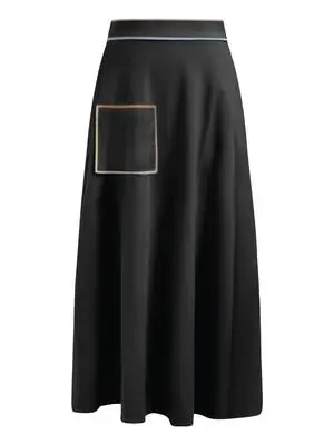 ROCH PEREL Coloured Trim Pocket Skirt - Black