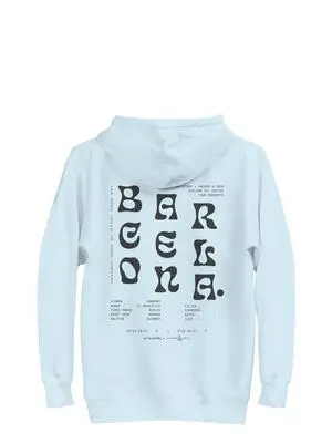 ANCHOR & CREW Gustatory Barcelona Coffee Scene Embroidered Hoodie - Blue