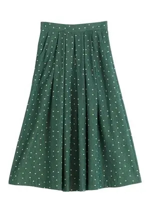 LOUCHE Pasadena Flower Dot Midaxi Skirt- Fern - Green